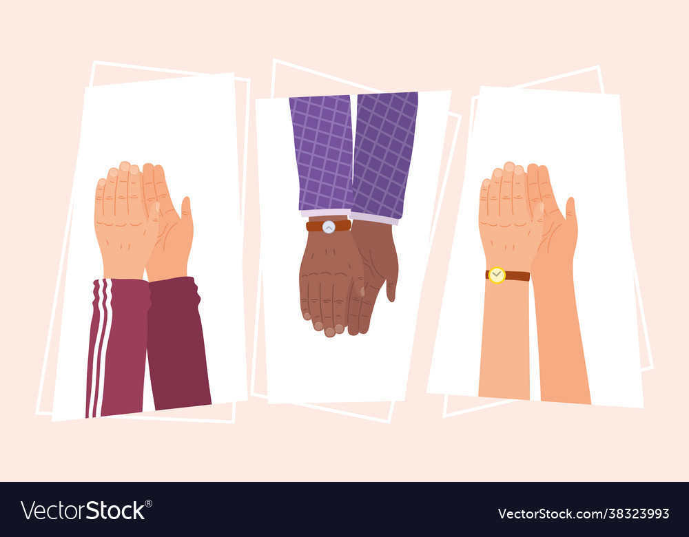 Hands clapping icon set Royalty Free Vector Image
