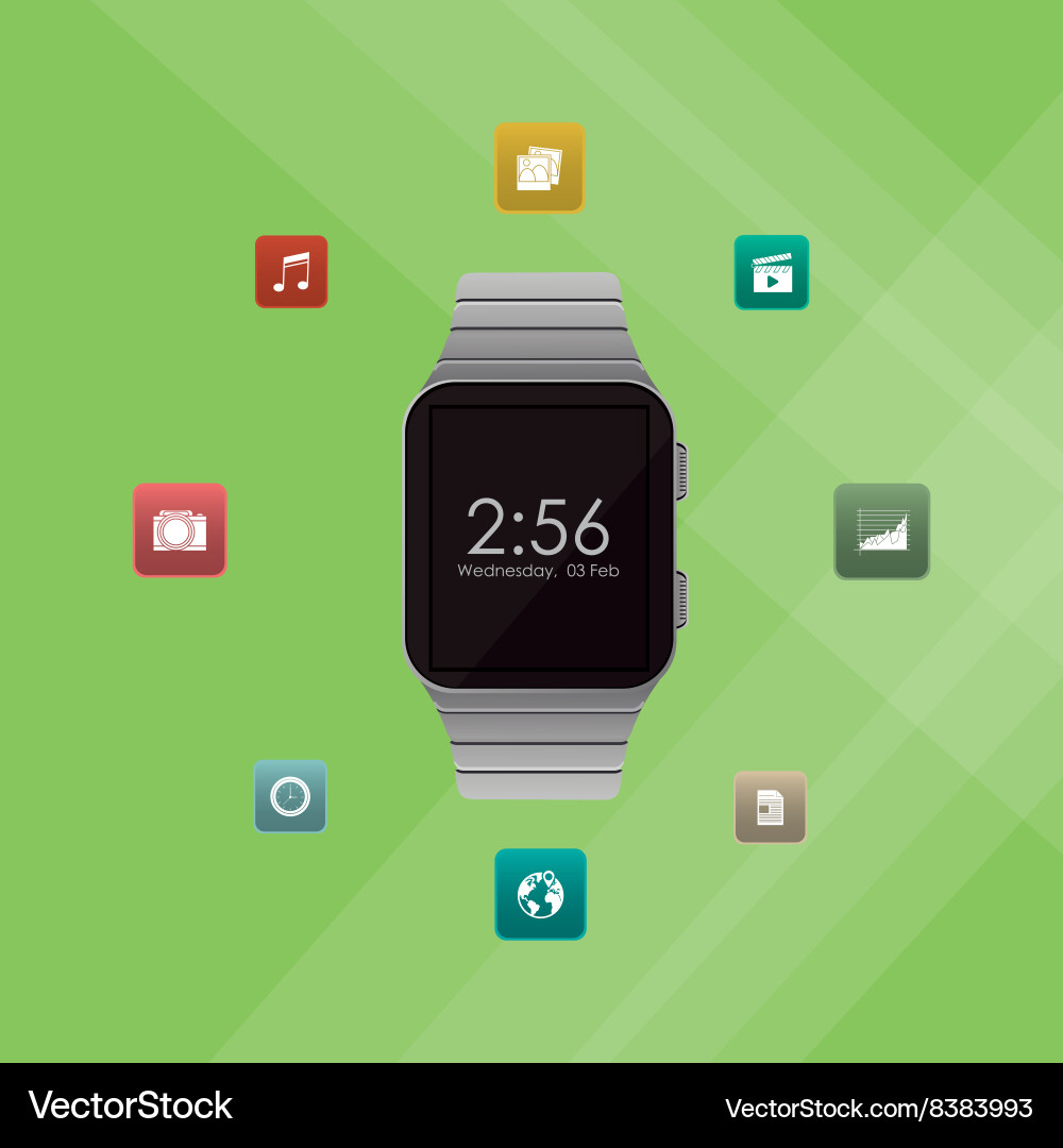 Icon of smart watch design Royalty Free Vector Image