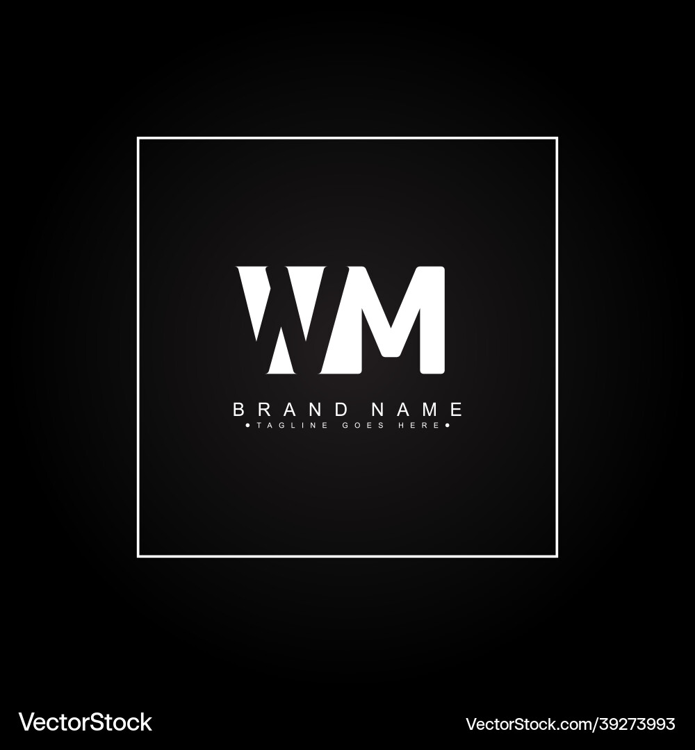 Initial letter wm logo - simple business logo Vector Image