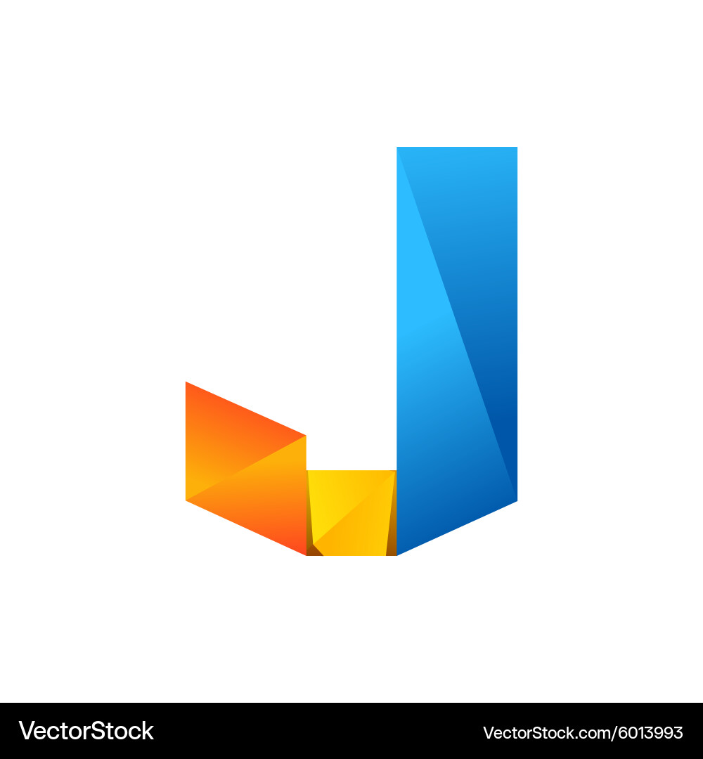 J letter one line colorful logo design template Vector Image