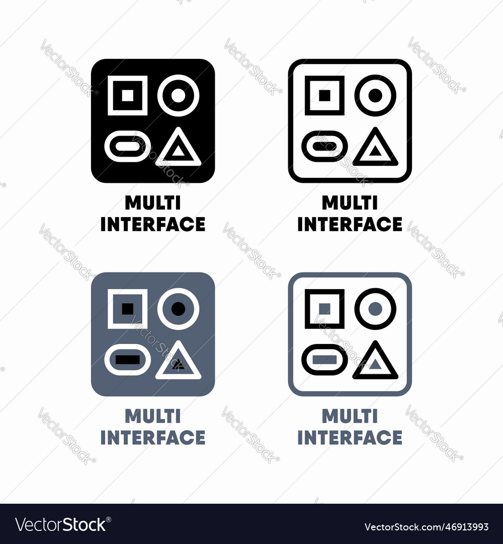 Multi interface information sign Royalty Free Vector Image