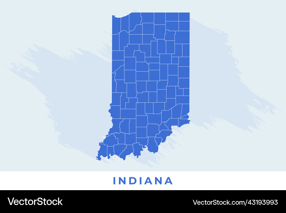 National map of indiana Royalty Free Vector Image