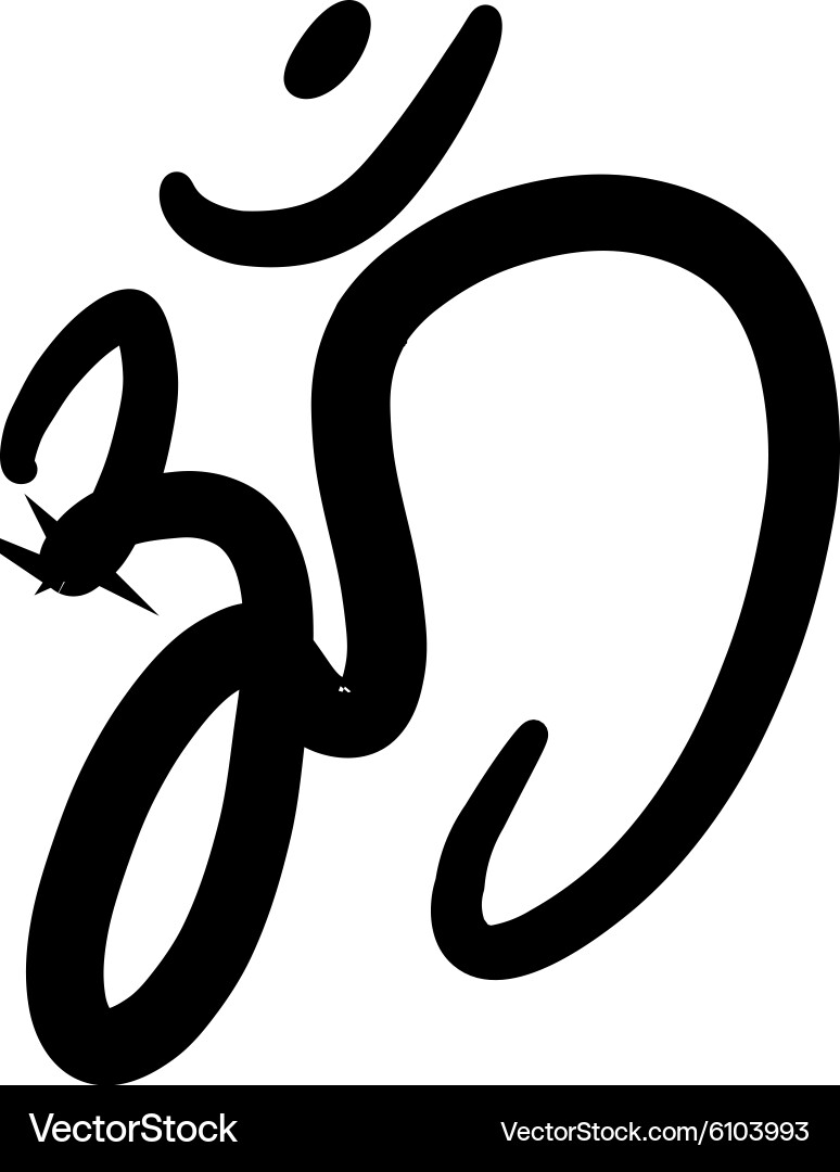 Om sign painted by hand ohm - sacred symbol Vector Image