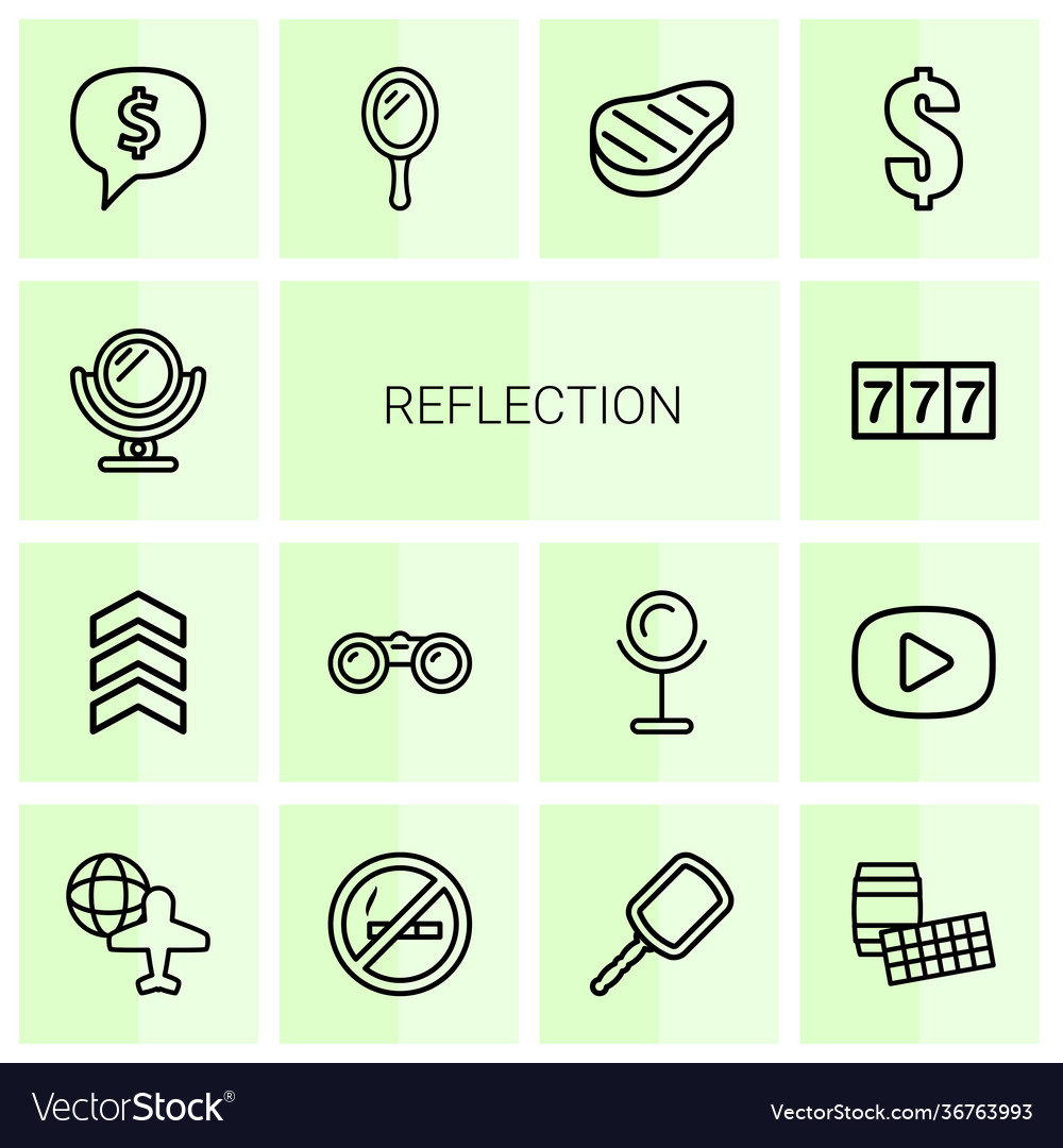 Reflection icons Royalty Free Vector Image - VectorStock