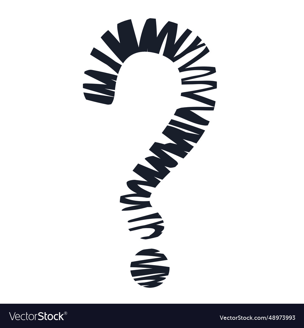 Scribble question mark drawing Royalty Free Vector Image
