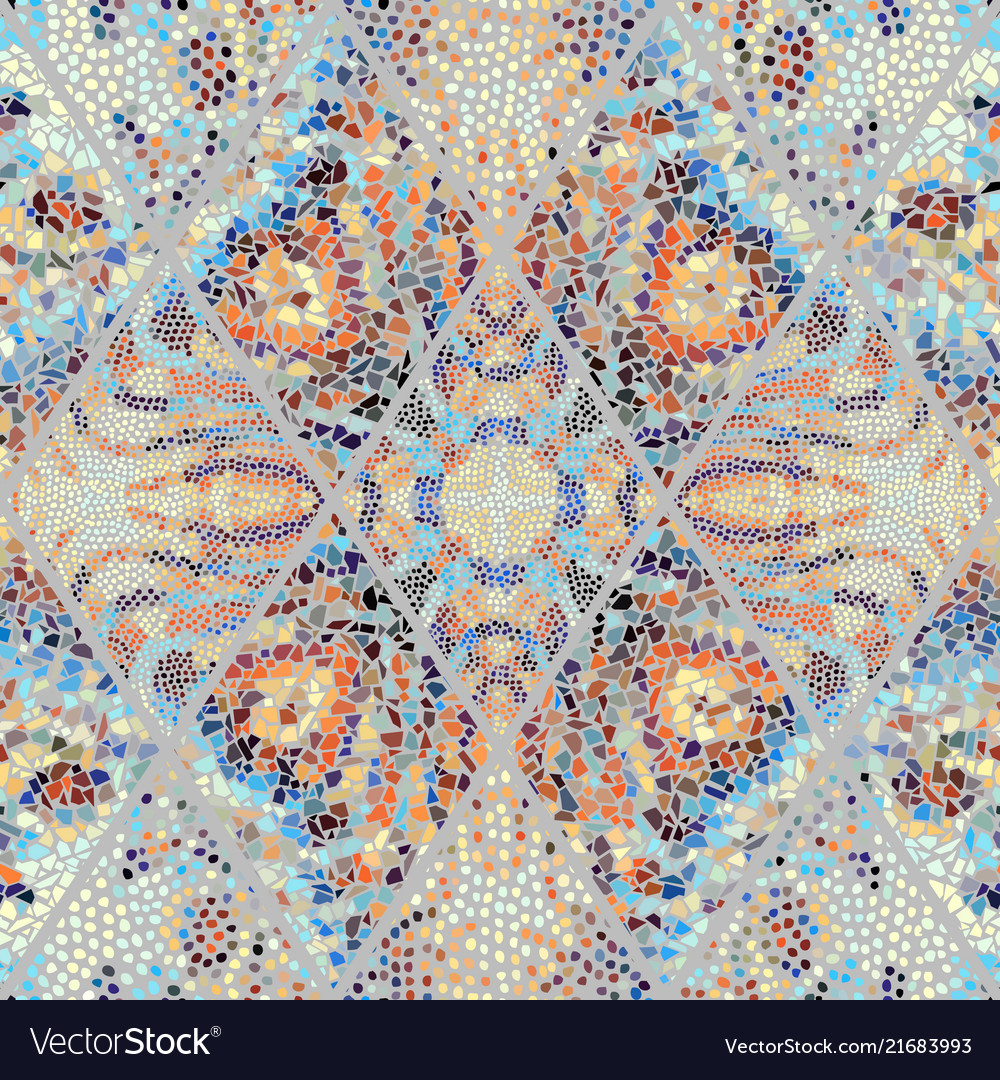 Seamless mosaic art pattern Royalty Free Vector Image