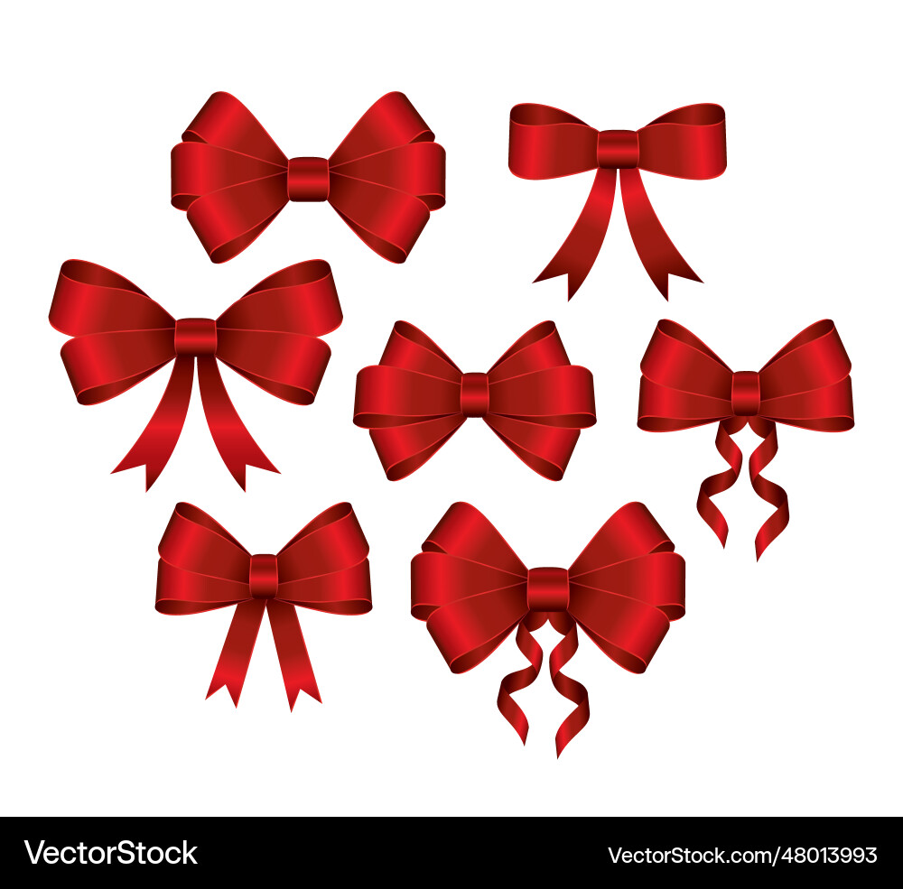 Set of red gift boes on white background Vector Image