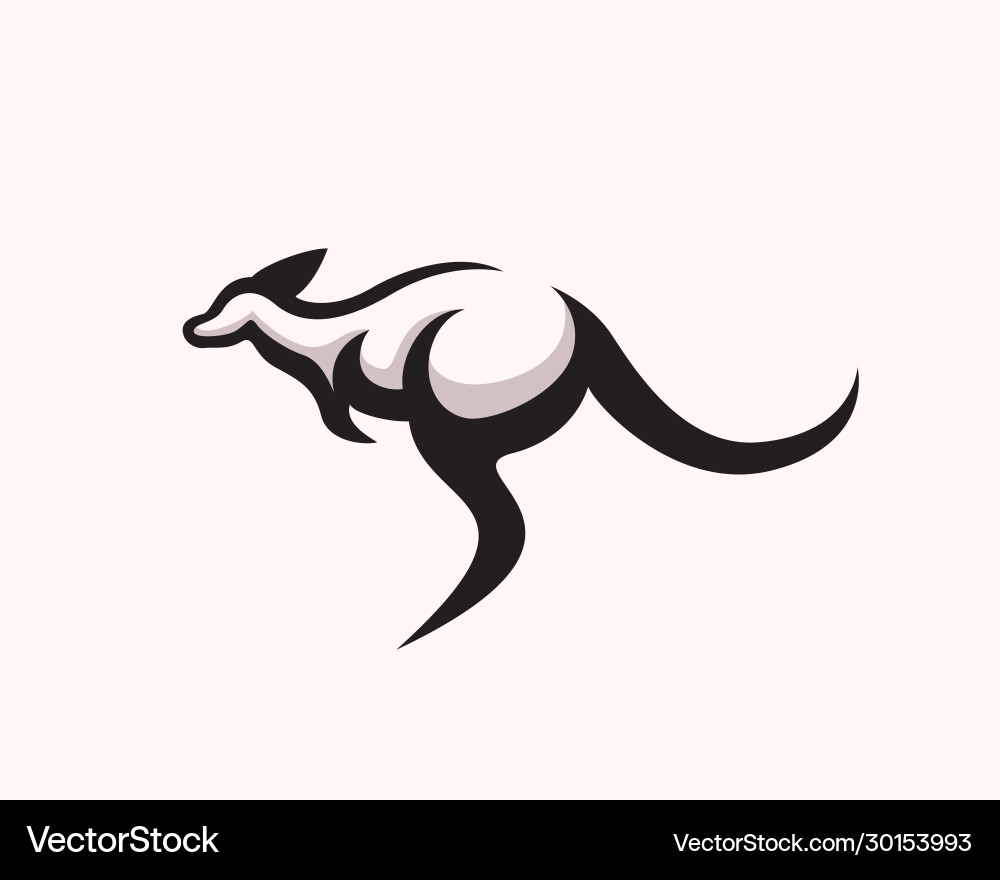 Speed jump kangaroo art logo design inspiration Vector Image