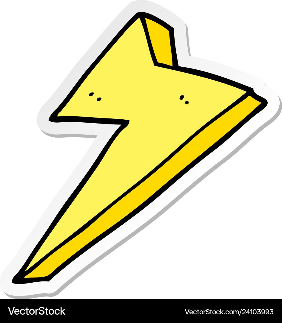 Sticker of a cartoon lightning Royalty Free Vector Image