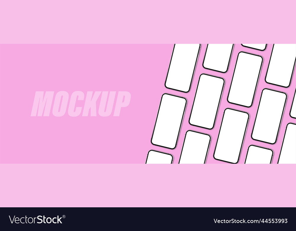 Top View Of The Lying 3d Mobile Phones Mockups Vector Image 
