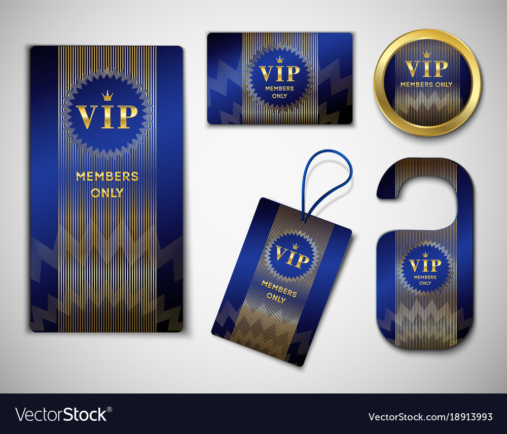Vip member elements set Royalty Free Vector Image