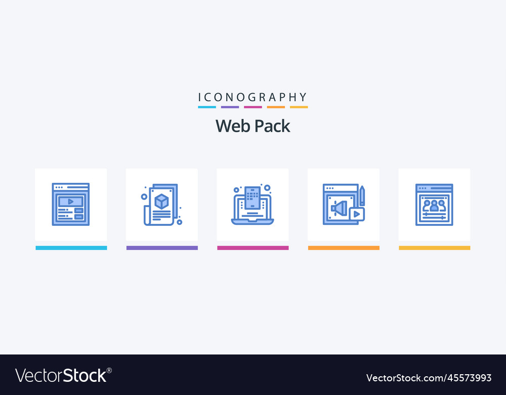 Web pack blue 5 icon pack including organization Vector Image