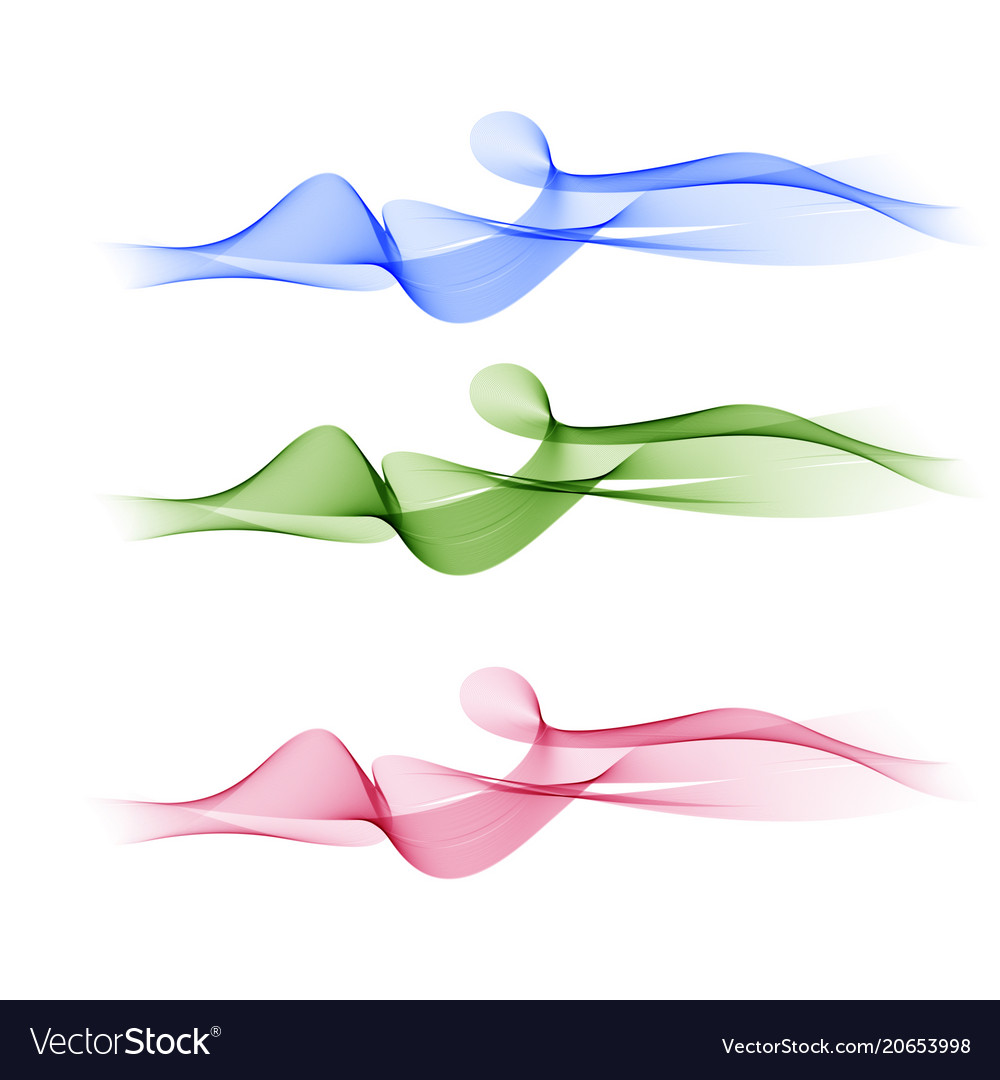 Abstract waves set isolated on white background Vector Image