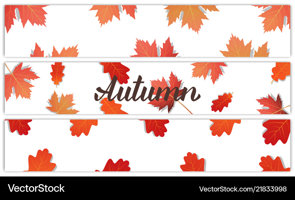 Autumn banners with lettering oak Royalty Free Vector Image