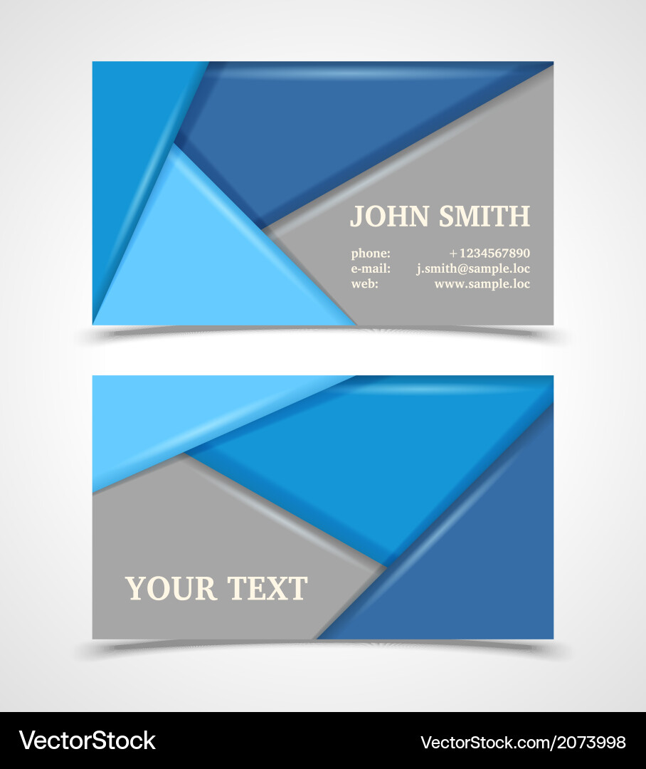 Blue and gray modern business card template Vector Image