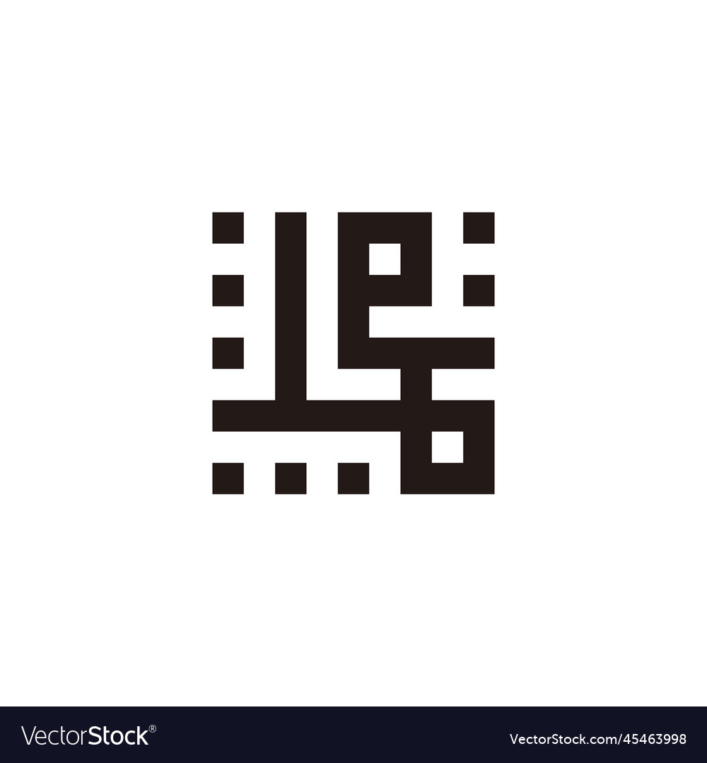 Calligraphy square geometric symbol simple logo Vector Image