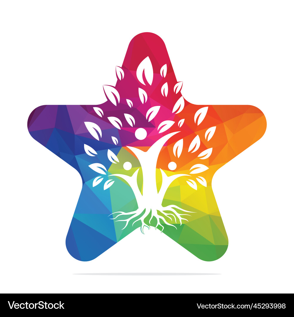 Family tree and roots logo design Royalty Free Vector Image