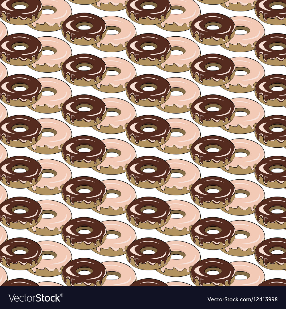 Glazed donuts pattern Royalty Free Vector Image