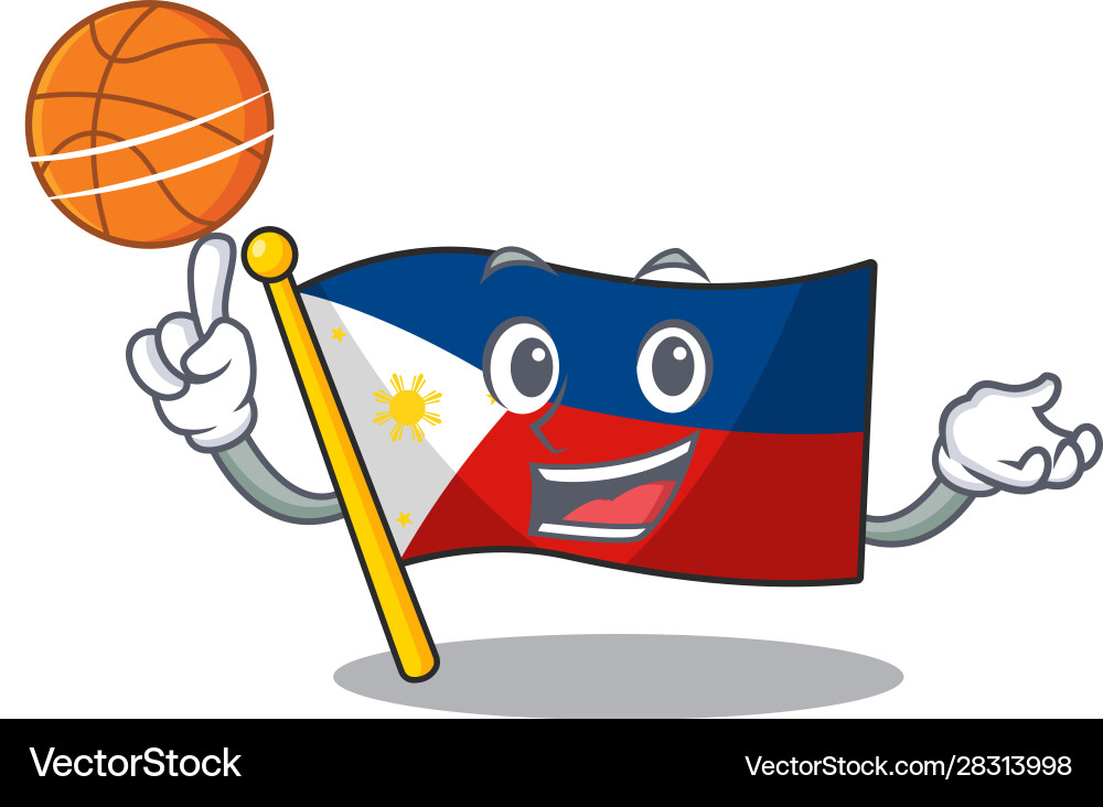 Mascot flag philippines cartoon character style Vector Image