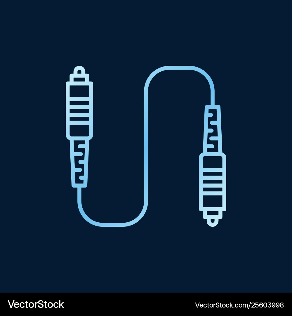 Optical fiber connectors blue line icon Royalty Free Vector