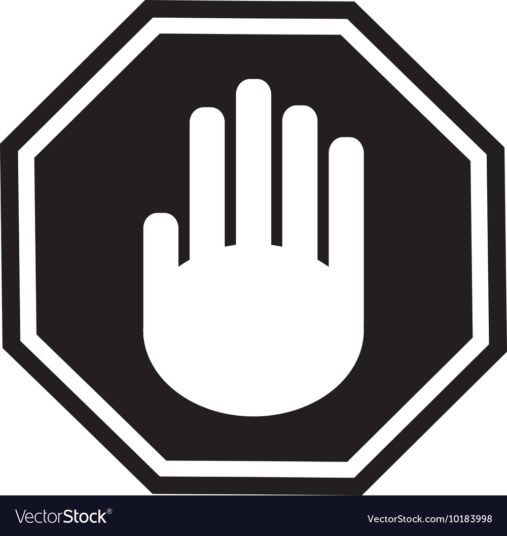 Stop gesture sign black Royalty Free Vector Image Stop gesture sign black Royalty Free Vector Image