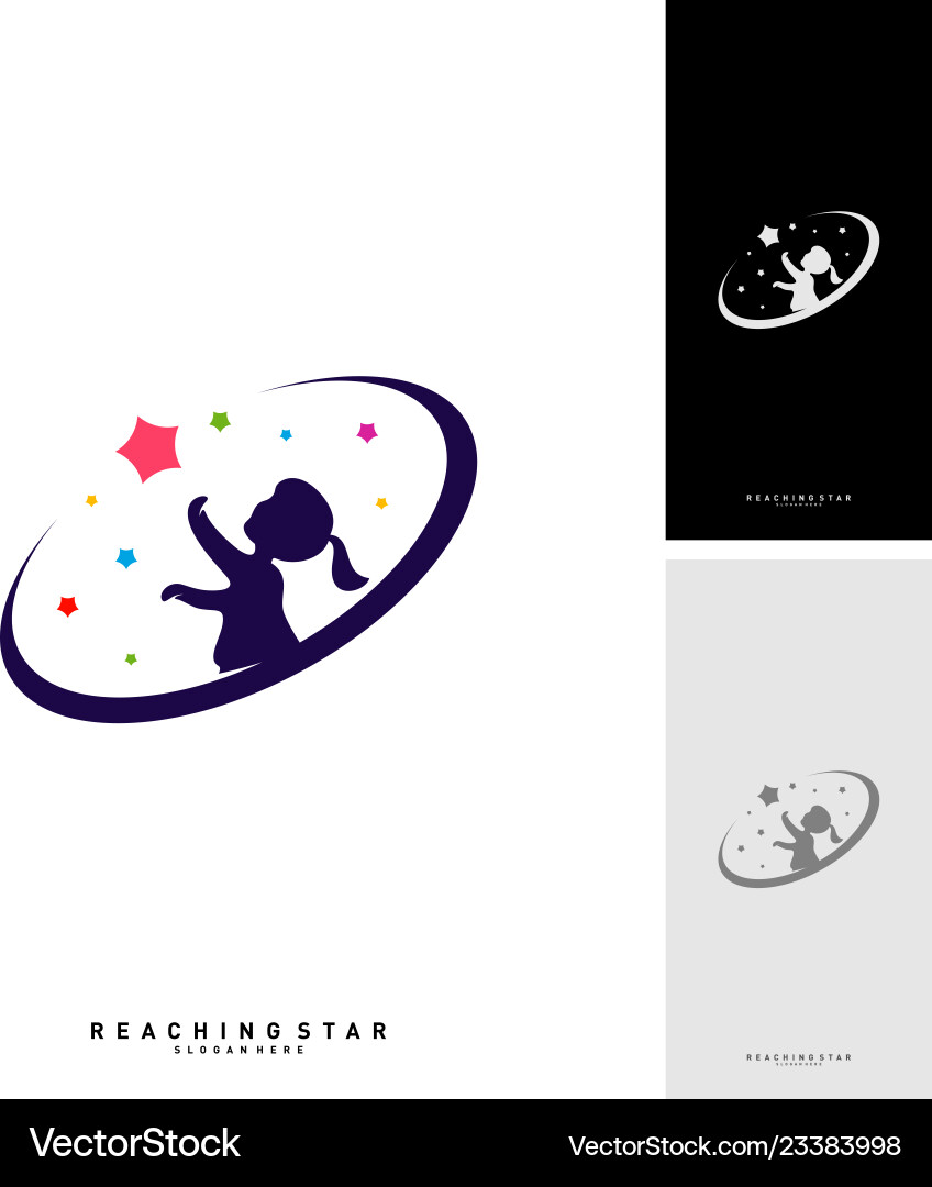 Take a star logo design template reaching stars Vector Image