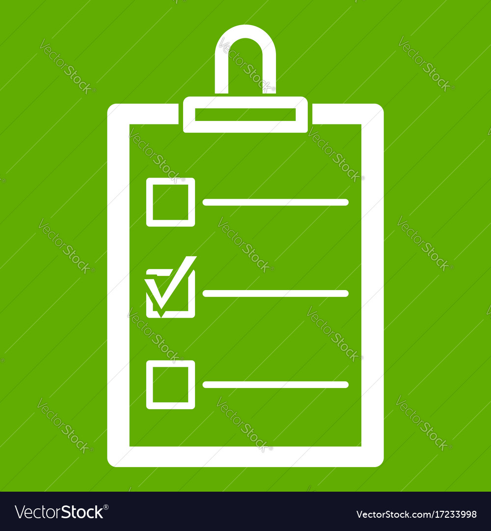 To do list icon green Royalty Free Vector Image