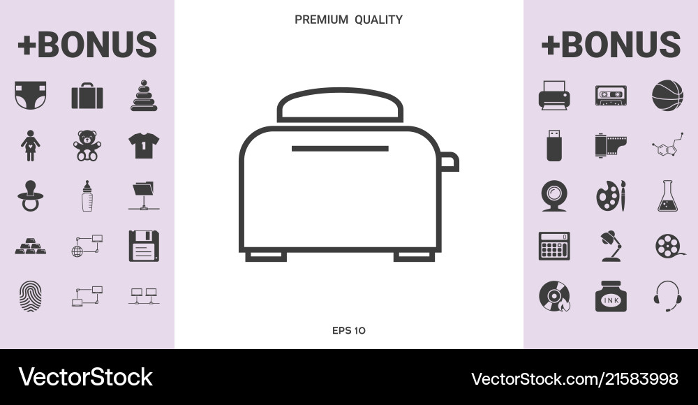 Toaster oven linear icon Royalty Free Vector Image