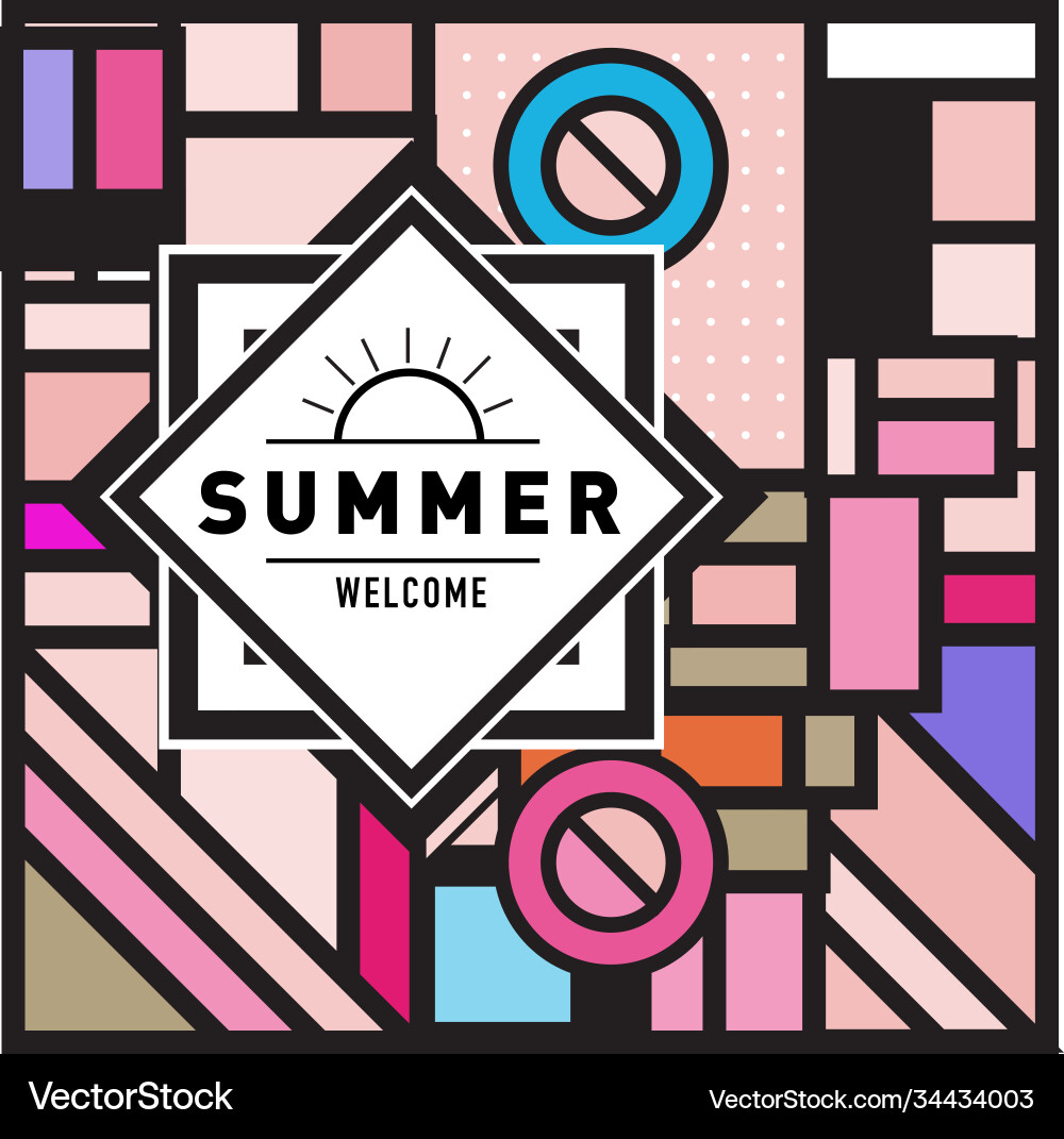 Abstract geometric summer poster and banner Vector Image