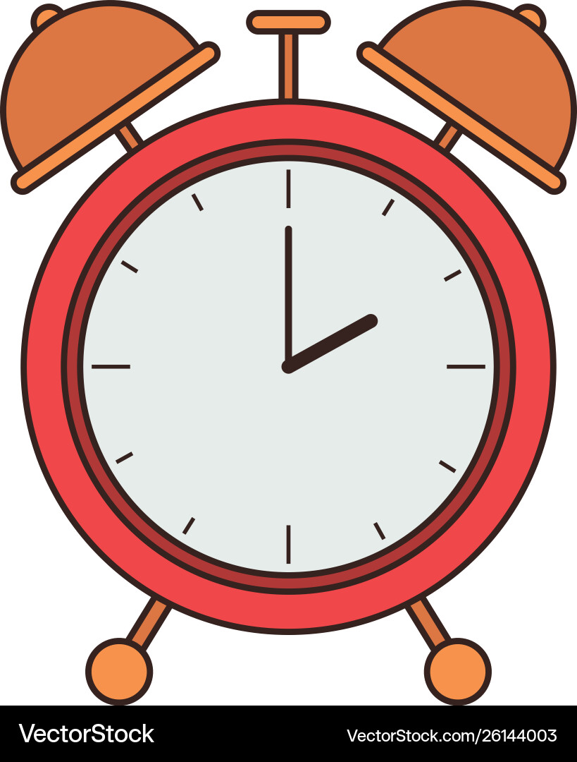 Alarm clock color red isolated icon Royalty Free Vector