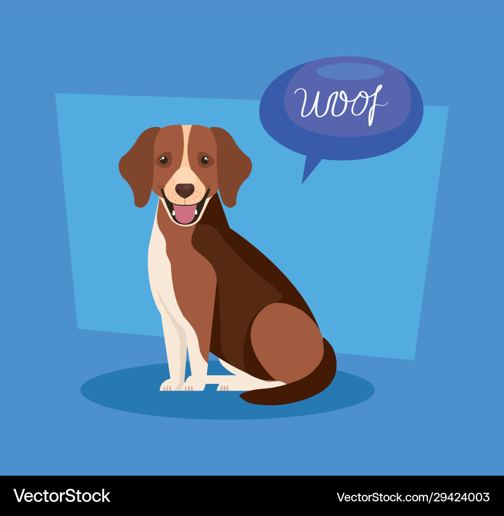 Cute dog with speech bubble Royalty Free Vector Image