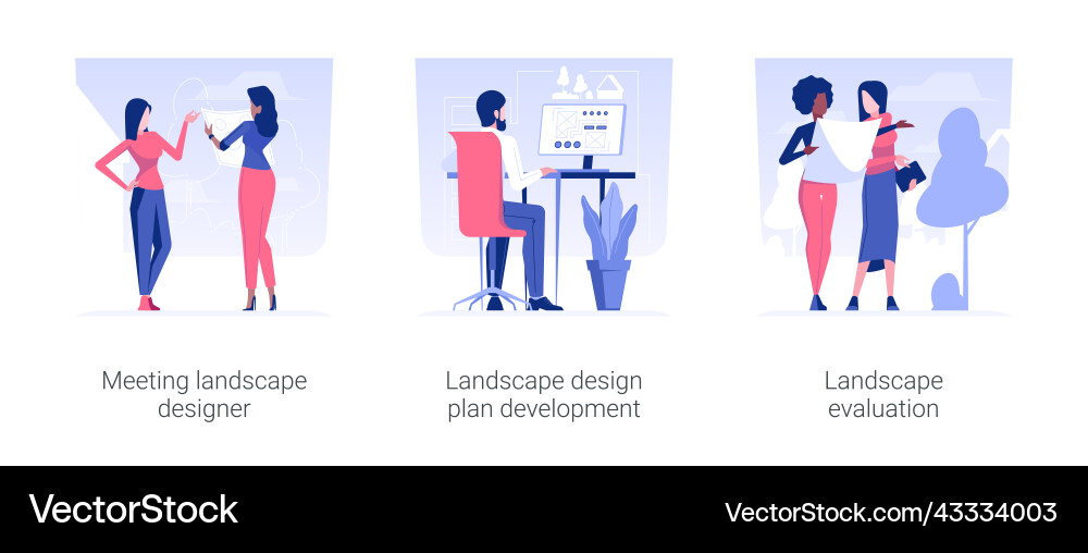 Landscape design in private house construction Vector Image