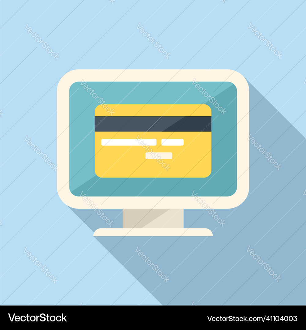Online bank card icon flat internet store Vector Image