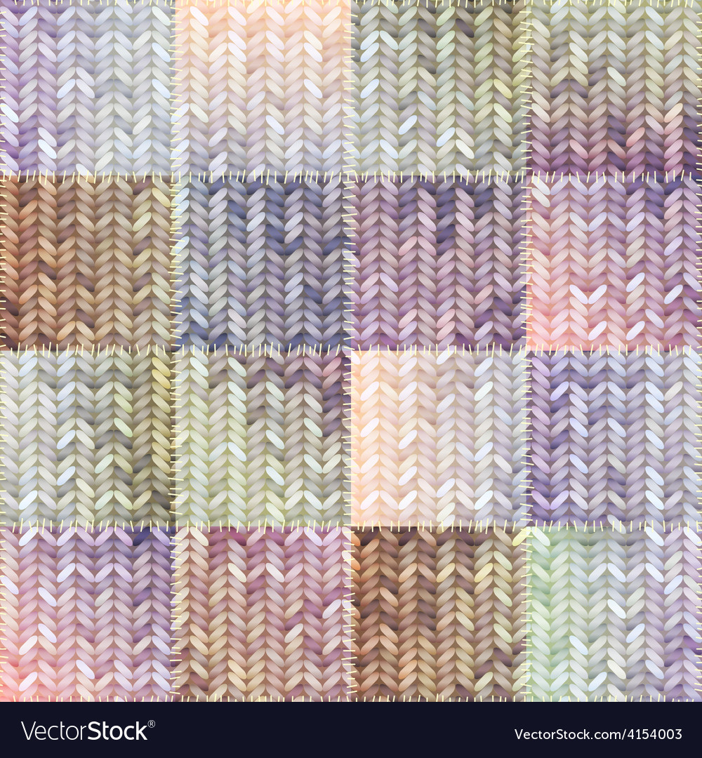 Patchwork knitted patches Royalty Free Vector Image