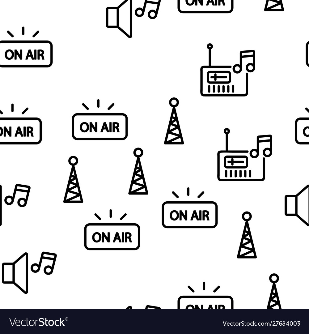 Radio program seamless pattern Royalty Free Vector Image