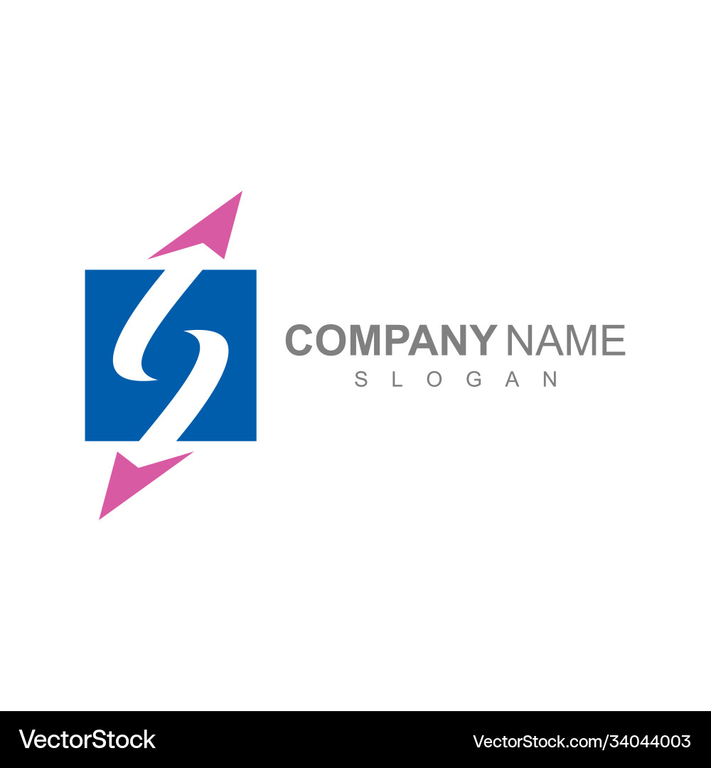 Up and down arrow business logo Royalty Free Vector Image