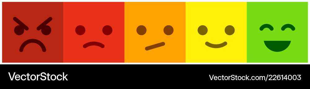 Voting scale with colorful smileys buttons Vector Image