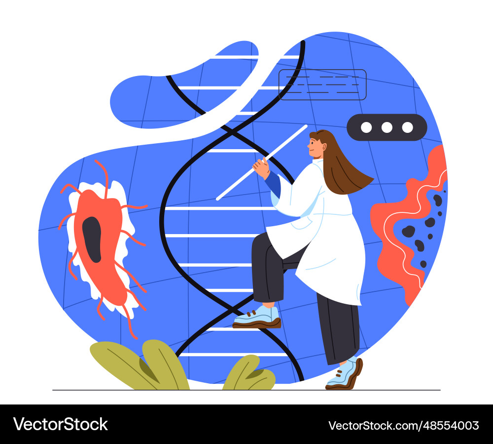 Woman with dna concept Royalty Free Vector Image