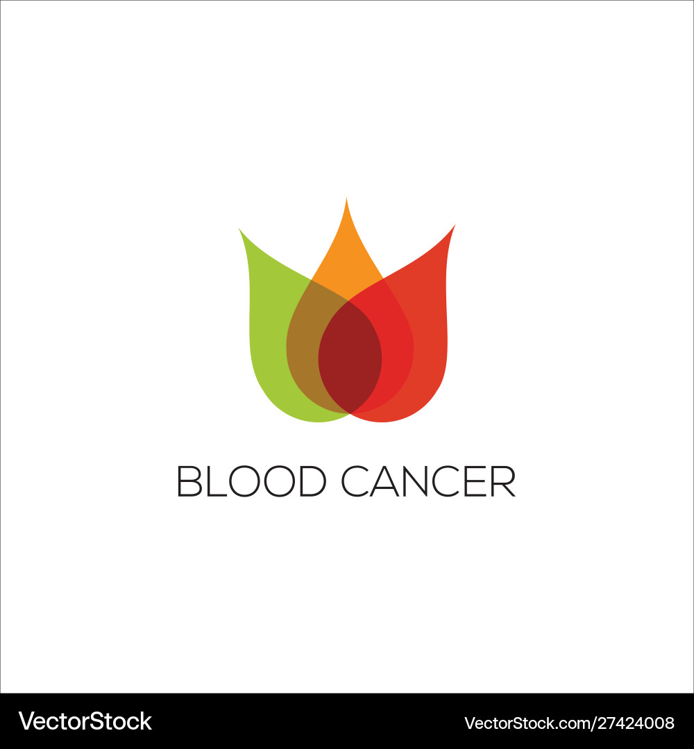 Blood cancer logo design Royalty Free Vector Image