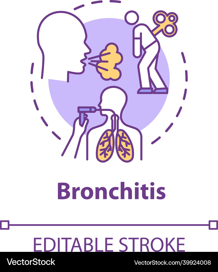 Bronchitis concept icon lung disease treatment Vector Image
