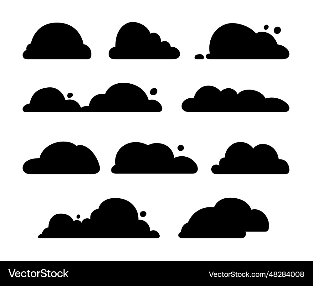 Cumulus cloud cartoon silhouette image sky air Vector Image