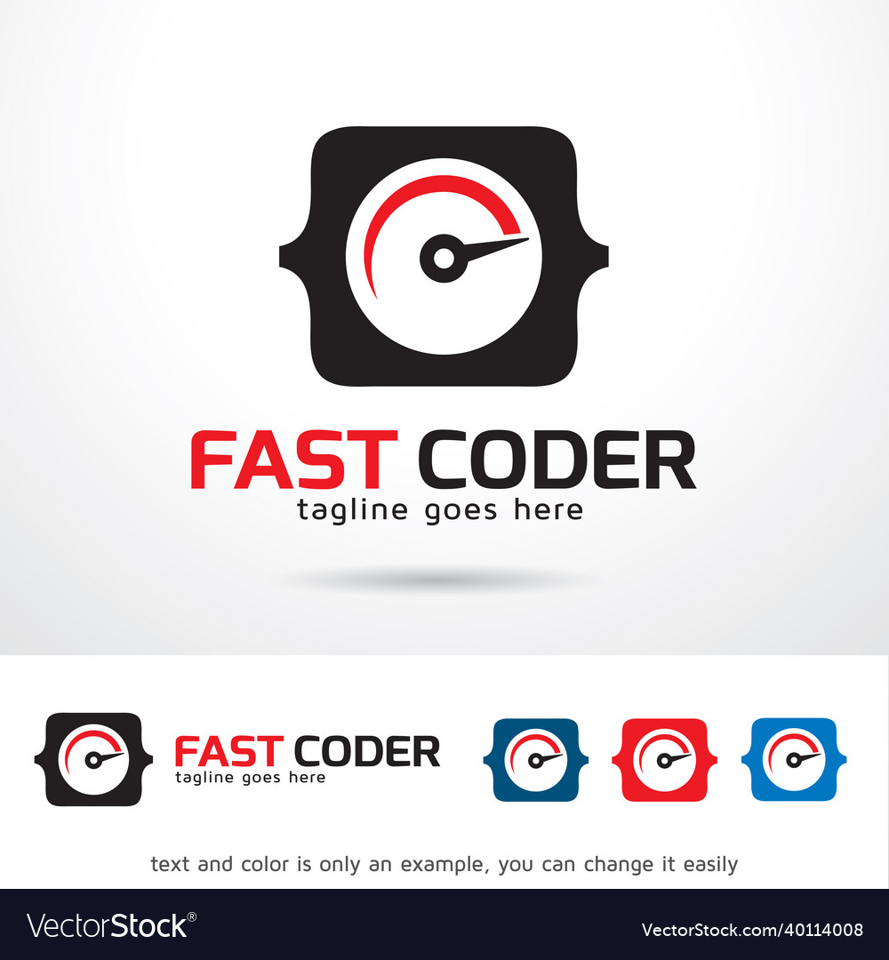Fast coder logo template Royalty Free Vector Image