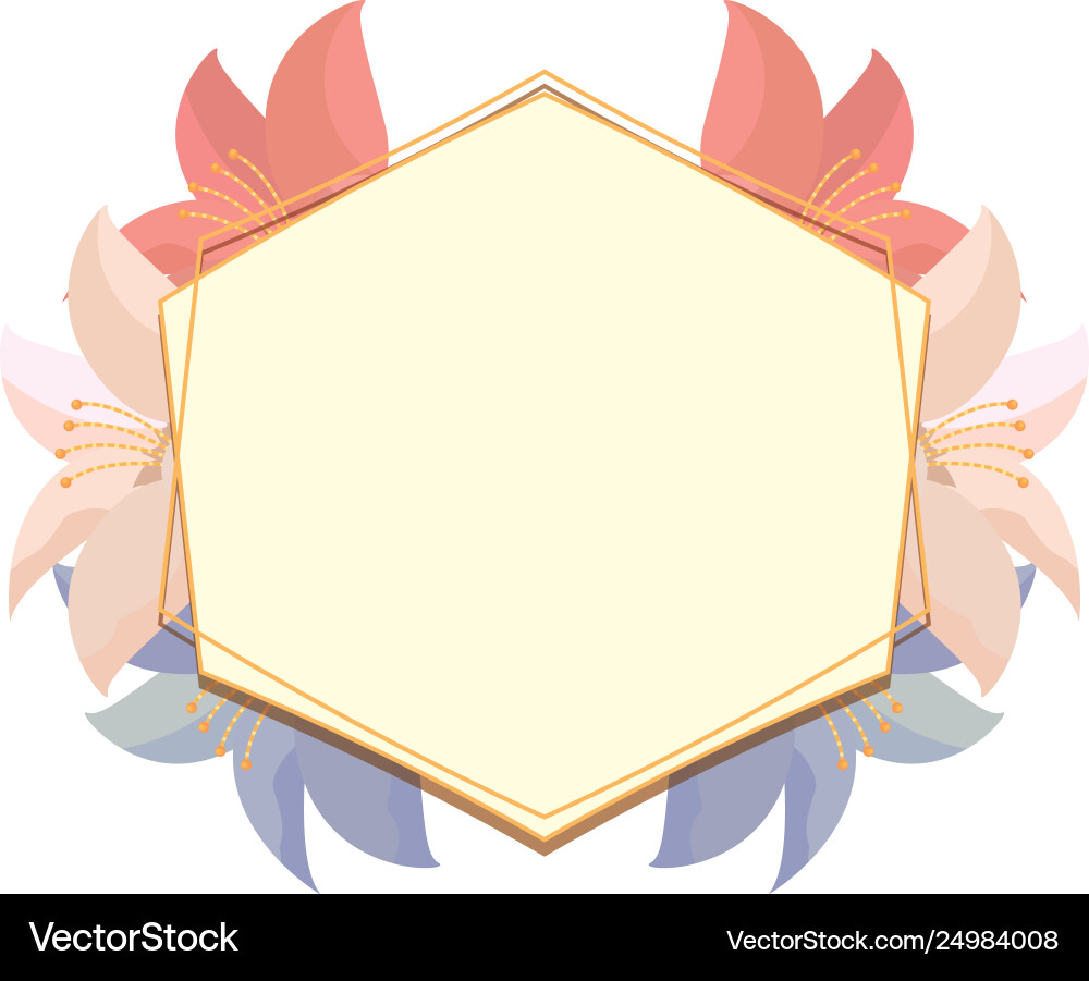 Floral frame label flowers decoration Royalty Free Vector