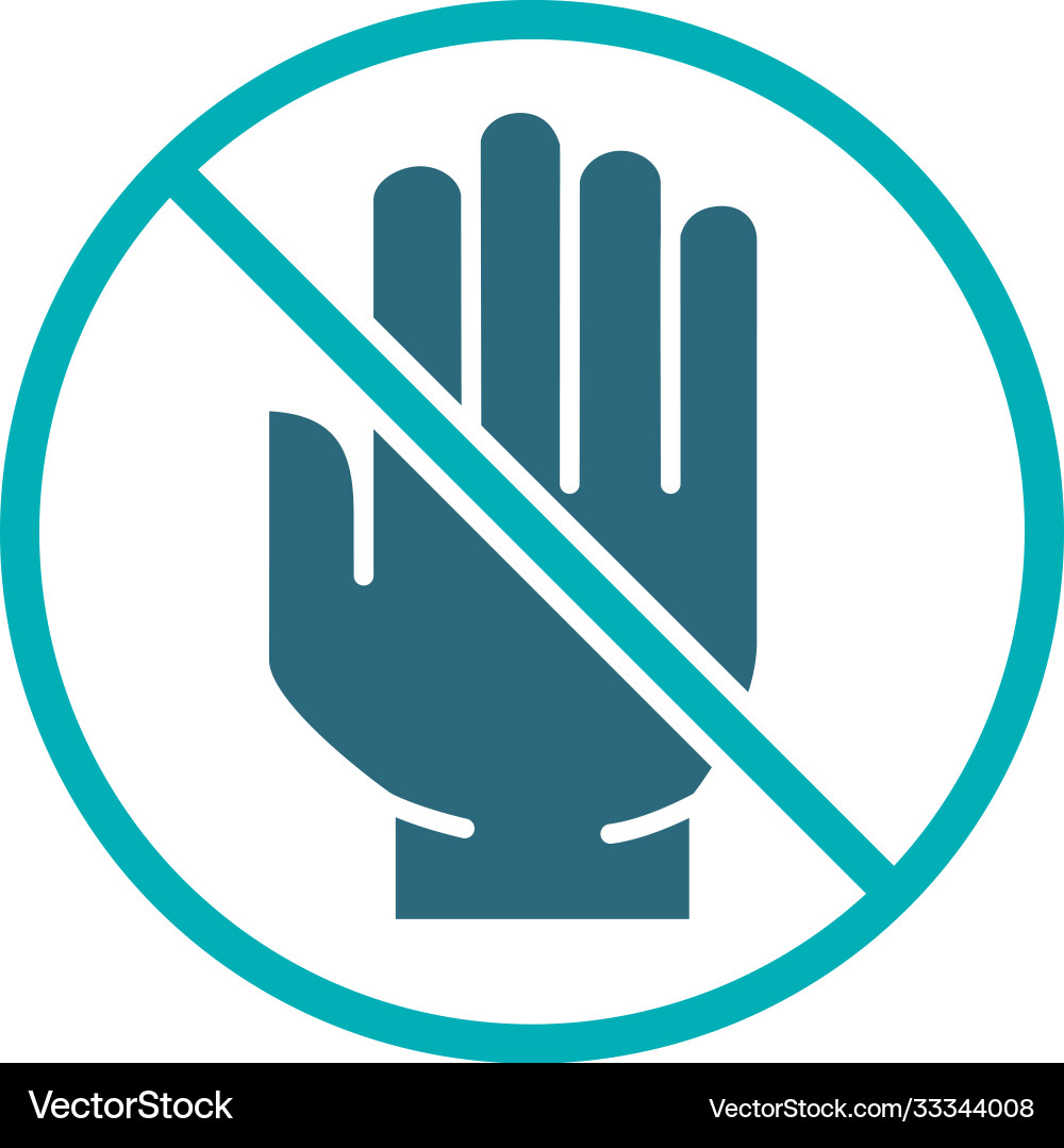 Human hand with prohibition sign colored icon Vector Image