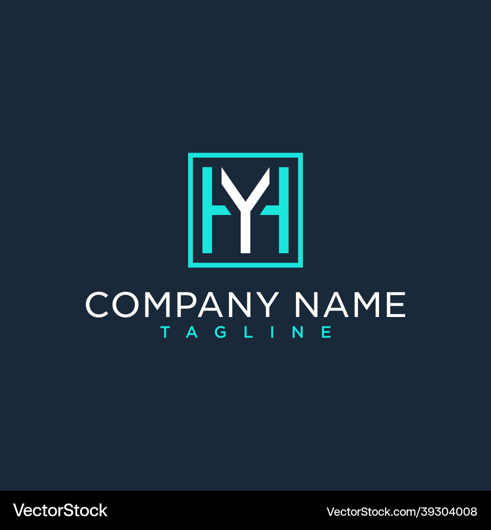 Hy yh initial logo luxury design inspiration Vector Image