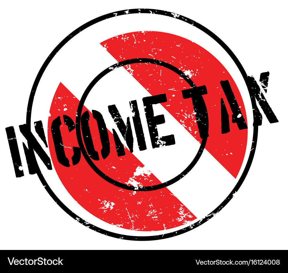 Income tax rubber stamp Royalty Free Vector Image