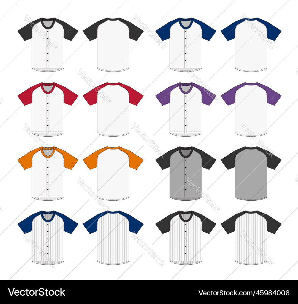 Jersey shortsleeve shirt baseball uniform Vector Image