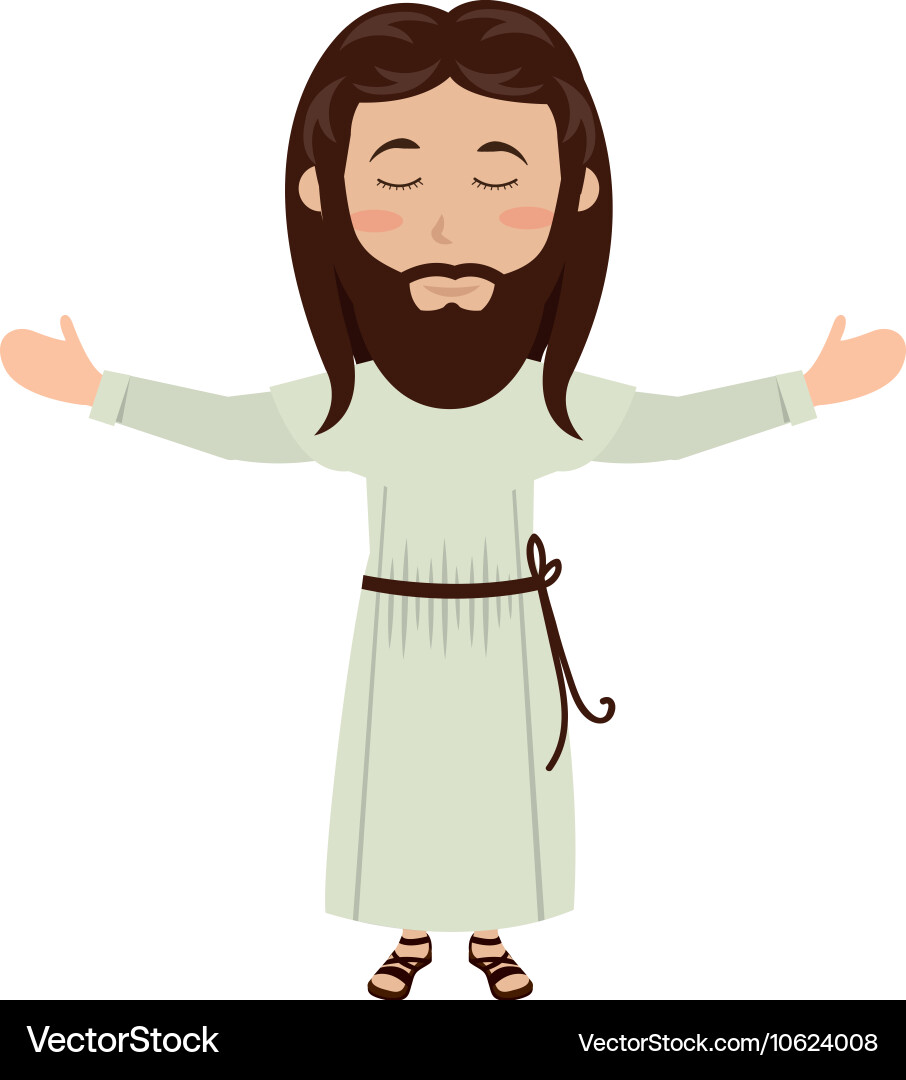 Jesus christ man cartoon Royalty Free Vector Image