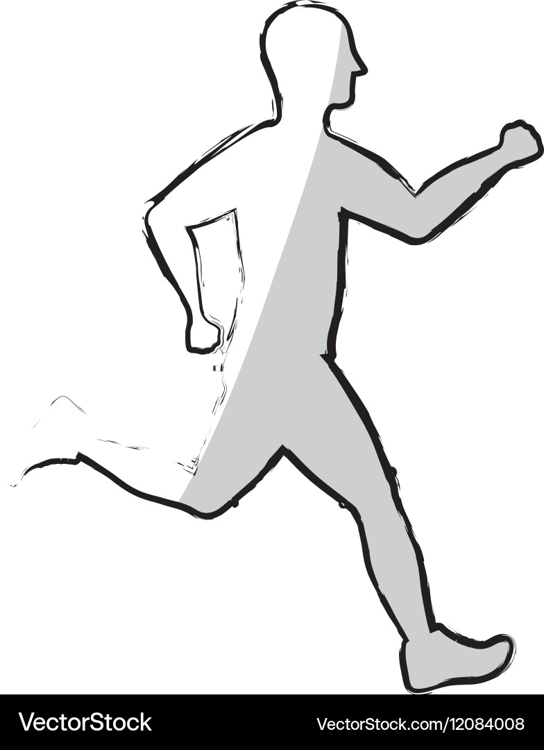 Man running fitness Royalty Free Vector Image - VectorStock