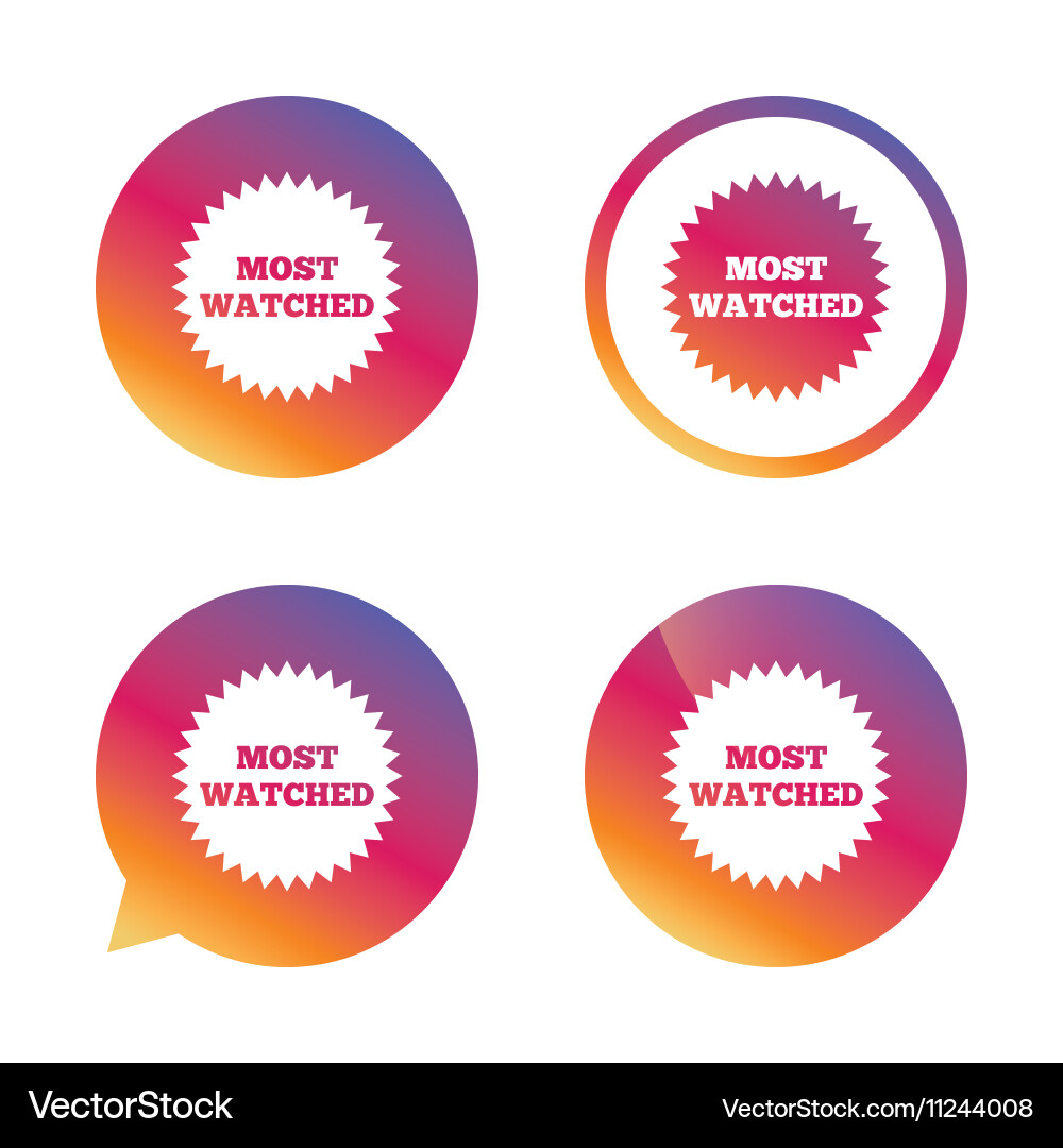 Most watched sign icon viewed symbol Royalty Free Vector